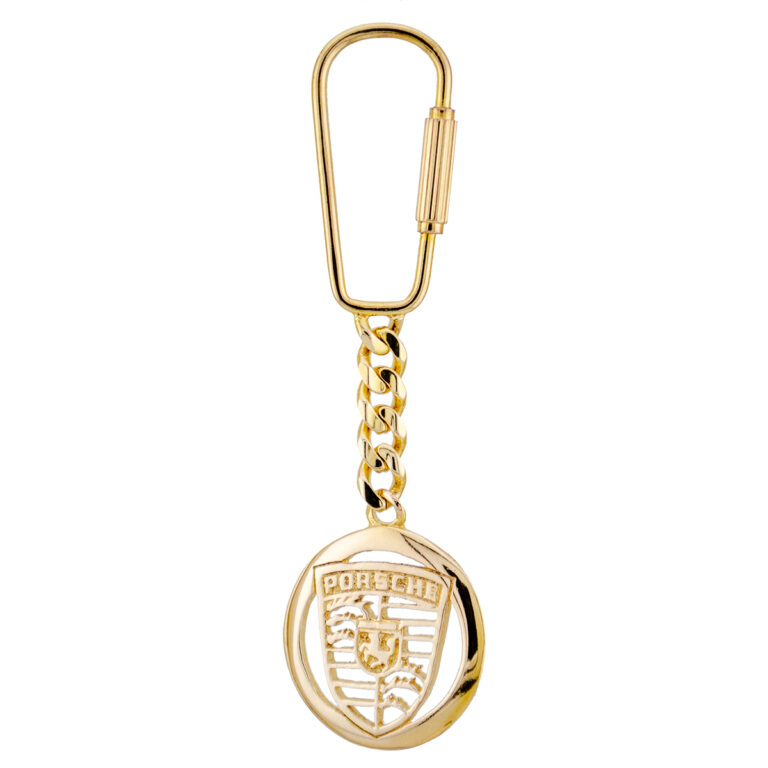 9ct Gold Porsche Emblem Key Ring